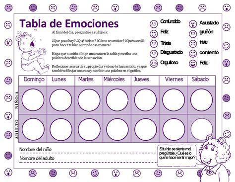 Tabla Semanal Editable Power Para Trabajar Las Emociones Y Sentimientos