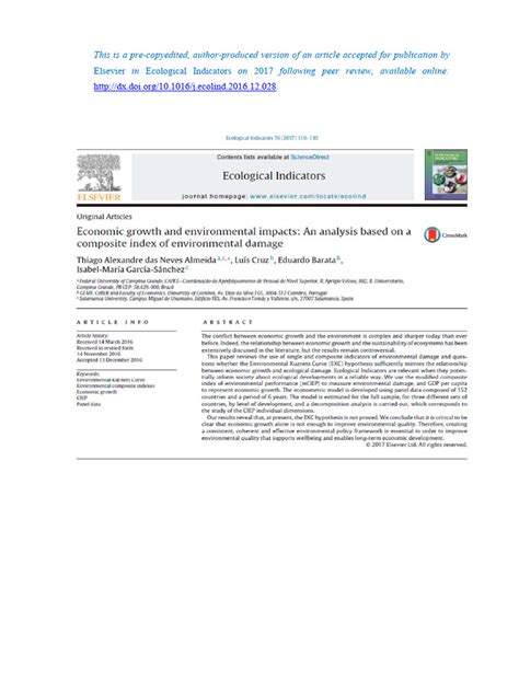Am Ecological Indicators Ta Lc Eb Imgs 2017 Pdf Economic Growth Econometrics