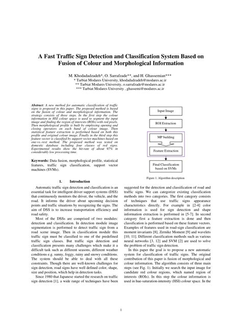 Pdf A Fast Traffic Sign Detection And Classification System Based On Fusion Of Colour And