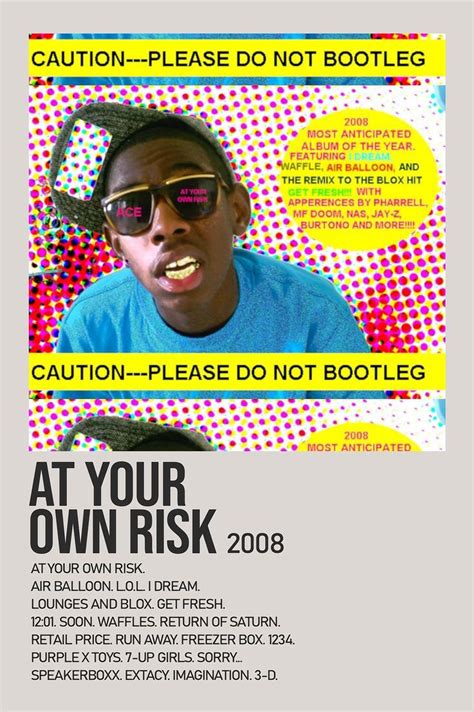 At Your Own Risk By Tyler The Creator Minimalist Album Poster The