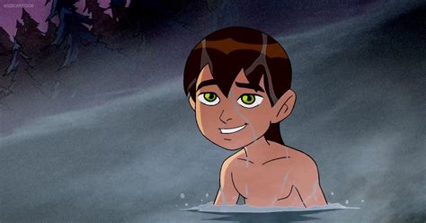 Shirtless Drawn Cartoon Boys And Men Ben Tennyson In Swimming Trunks