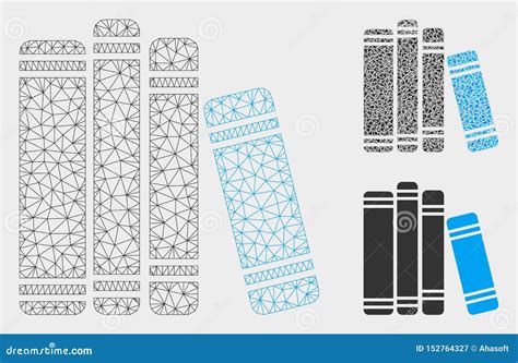 Book Library Vector Mesh Wire Frame Model And Triangle Mosaic Icon Stock Vector Illustration