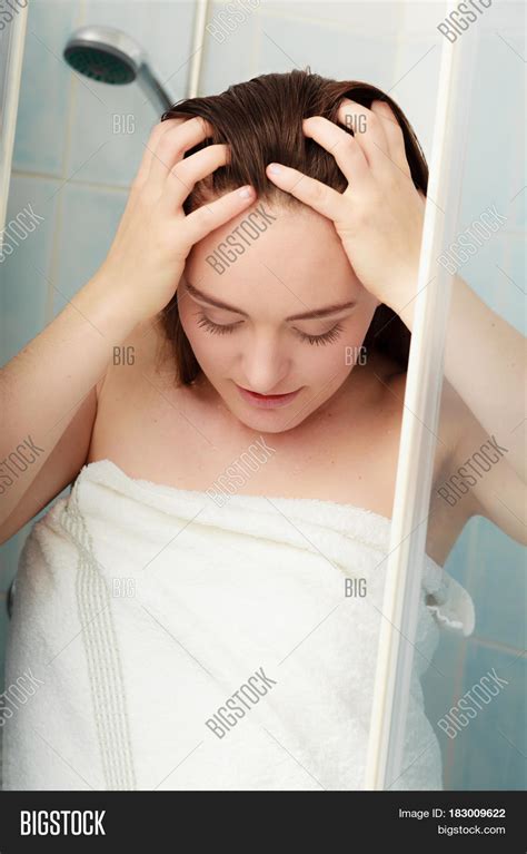 Woman Showering Shower Image And Photo Free Trial Bigstock