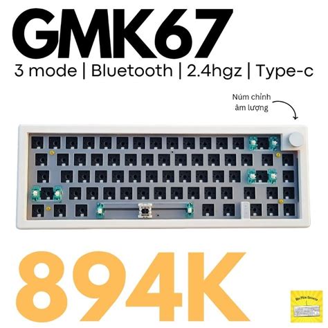 Kit Bàn Phím Cơ Gmk67 Led Rgb Hotswap Núm Xoay 3 Chế độ Usb 2