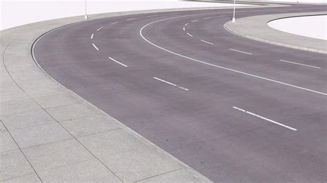 3D Streets Kit PBR Game Ready Intersection Two Lines 2 Model