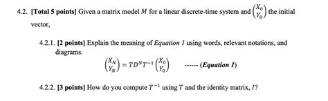 solved texts 4 2 [total 5 points] given a matrix model m for a