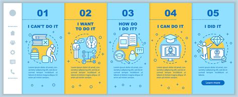 Education Motivation Onboarding Mobile Web Pages Vector Template Responsive Smartphone Website