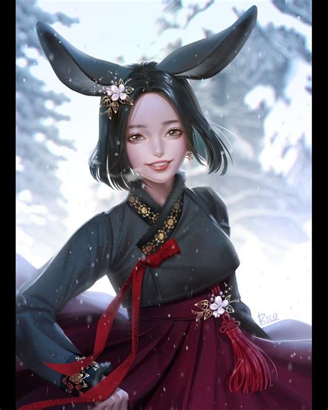 Korea Hanbok Art 캐릭터 일러스트 여자아이 드로잉