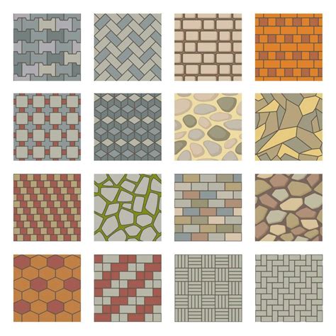 Pavement Stones Seamless Pattern Paving Stone City Road Texture