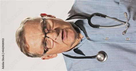 Interview Conference Webinar With Doctor Virologist With Glasses