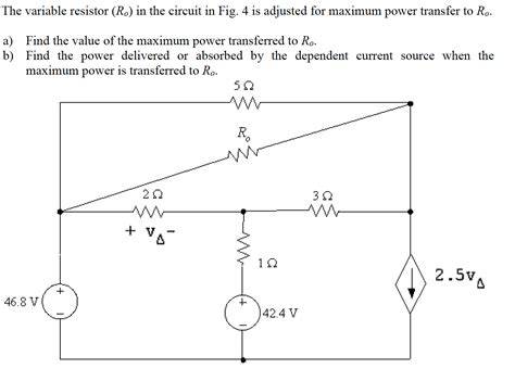 solved the variable resistor ro in the circuit in fig 4