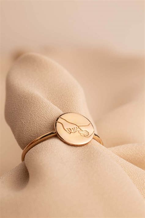 Pinky Promise Ring Friendship Disc Ring 11mm Runaway Rosy