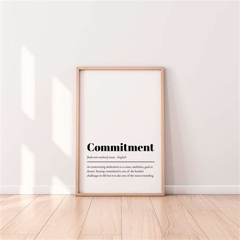 Commitment Definition Definitian Wall Art Office Wall Decor Office