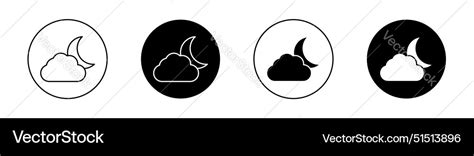 Cloud Moon Icon Royalty Free Vector Image Vectorstock