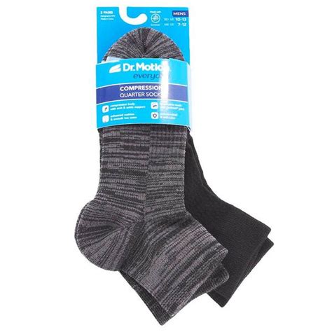 Mens Dr Motion 2pkfree Feed Compression Quarter Socks Boscovs