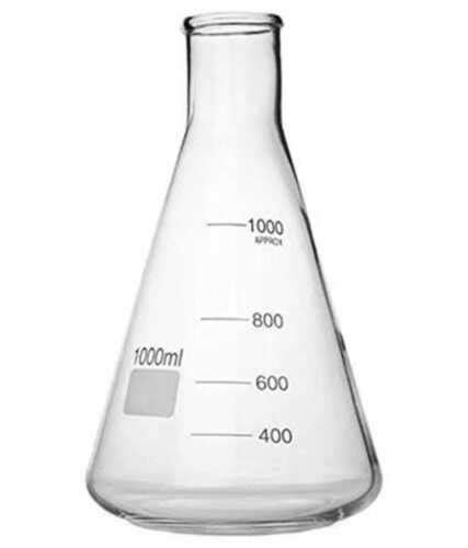 1000 Ml Borosilicate Glass Conical Flask For Chemical Laboratory At