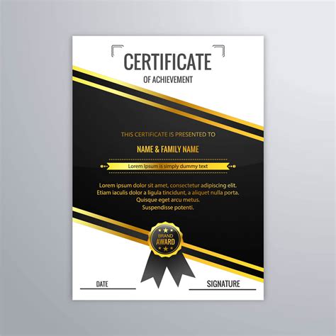 Abstract Beautiful Certificate Template Design Vector 258597 Download