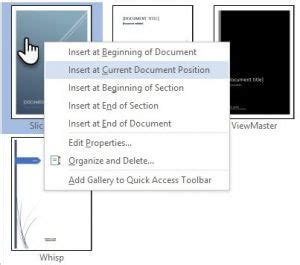 Cover Pages Implementation How To Tutorial MS Word COVER PAGES