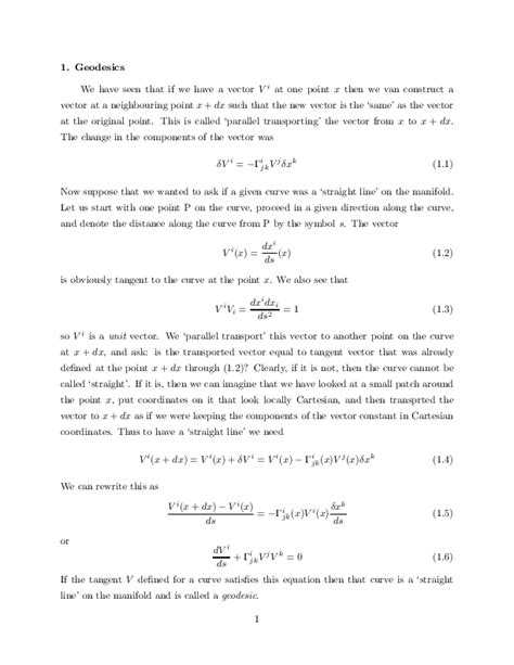Pdf Geodesics