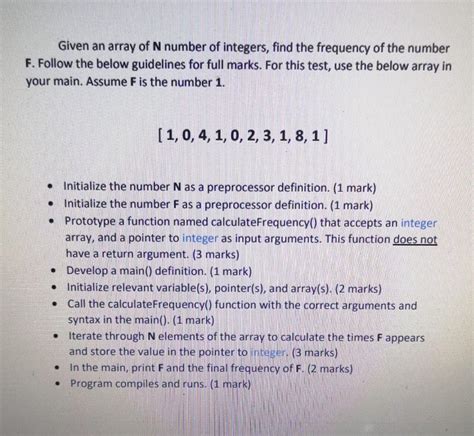 Solved Given An Array Of N Number Of Integers Find The
