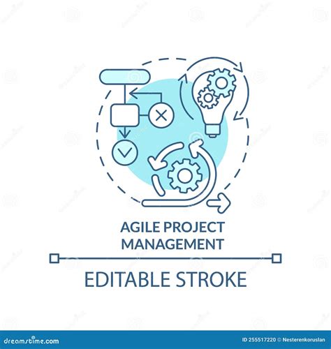 Agile Project Management Turquoise Concept Icon Stock Vector