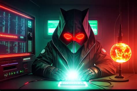 Premium Ai Image Scifi Masked Hacker Is Blacking Electric Meter