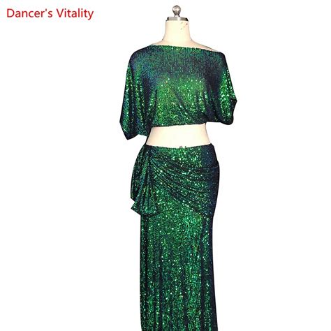 Belly Dance Performance Costume Dress Customzied Short Sleeves Top