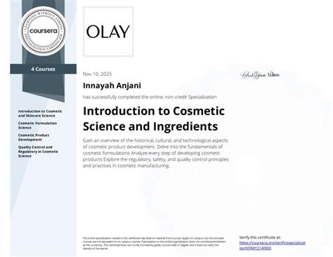 Cosmeticscience Skincare Productdevelopment Olay Coursera Innayah Namira Anjani