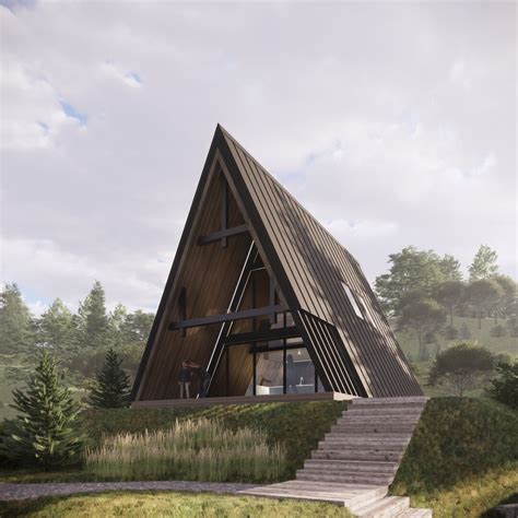 Modern A Frame Cabin House Plans Small Home Plans 45x25 Tiny Floor
