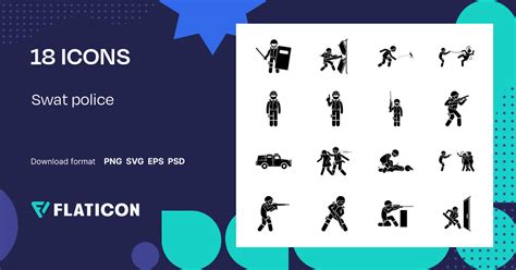 Swat Police Icon Pack 18 Svg Icons