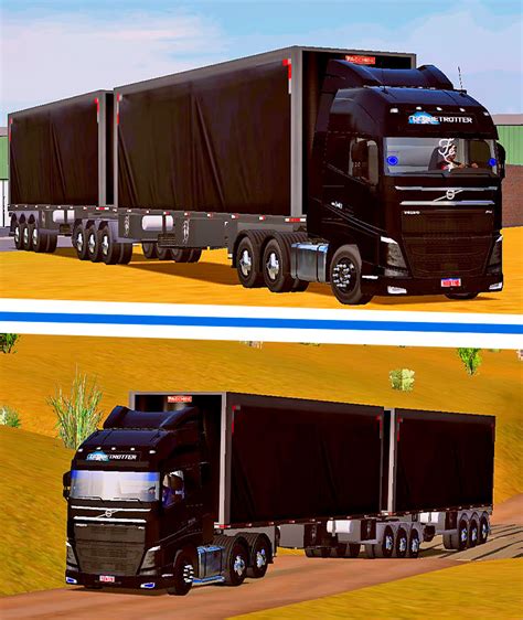 Skins Volvo FH Preto Qualificado No Rodotrem Realista Rodrigo Games