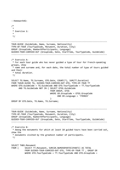Homework 2 Esercizi Database 2 Algebra Relazionale Homework2