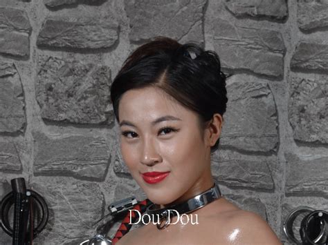Dou Dou Hands Held Up From Her Back With Nude Asian Girls In Cuff