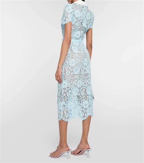 Lace Midi Dress In Blue Self Portrait Mytheresa