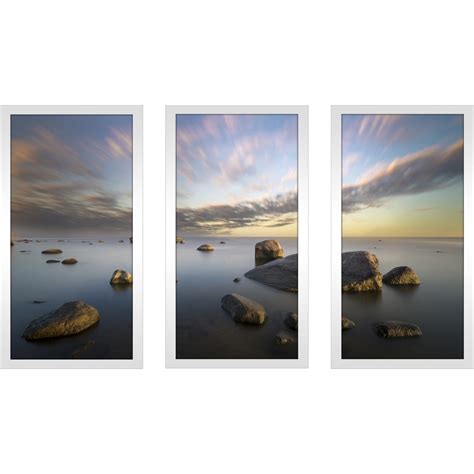 Water Stones 1 Framed Plexiglass Wall Art Set Of 3 Bed Bath