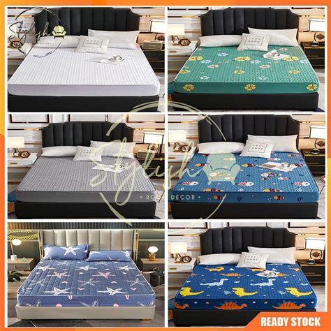 Stylish Cod Waterproof Thicken Quilted Mattress Cover Fitted Bedsheet