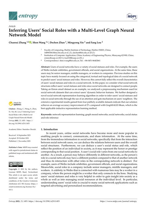 pdf inferring users social roles with a multi level graph neural