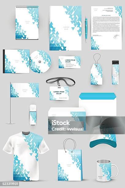 Koleksi Elemen Desain Untuk Identitas Perusahaan Ilustrasi Stok Unduh