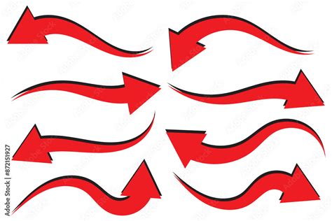 Set Of Red Arrows Red Arrow Icon Collection With Shadow Arrows Vector Set Mega Set Of Red