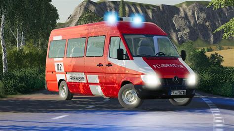 Mercedes Sprinter W904 пожарный и гражданский V11 Fs19 мод Farming