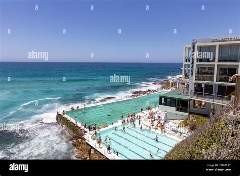 Bondi Beach Icebergs Club And Public Outdoor Swimming Pool On Summers