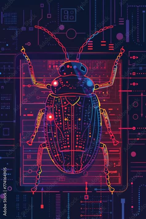 Troubleshooting Concept Highlighting Software Bugs On A Computer Program With A Sleek Outline