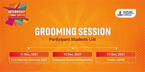 Grooming Session Dpi Daffodil Polytechnic Institute