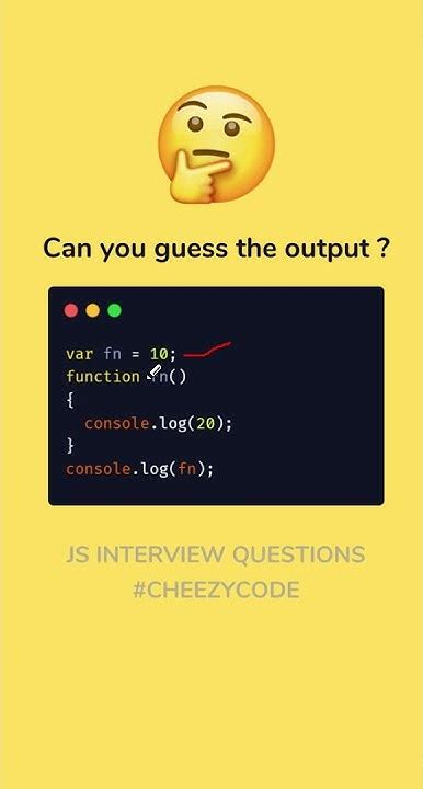 javascript interview question hoisting concept cheezycode shorts youtube