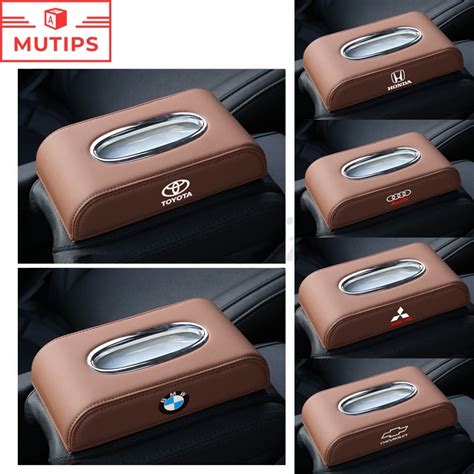 รถกล่องทิชชู่หนัง สีน้ําตาล เกรดสูง สําหรับ Toyota Honda Volkswagen