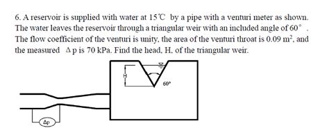 Answered A Triangular Weir With An Included Bartleby