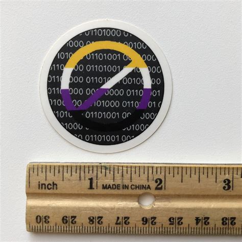 Subtle Non Binary Joke Sticker Non Binary Pride Sticker Etsy