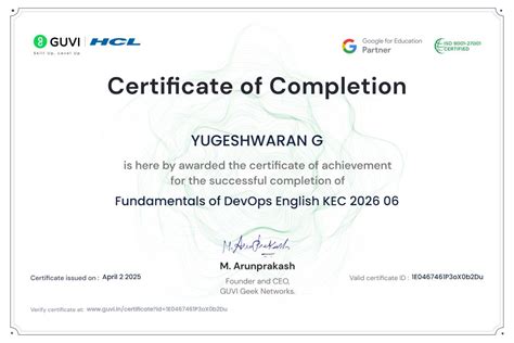 devops guvi learningbydoing techskills certification keeplearning