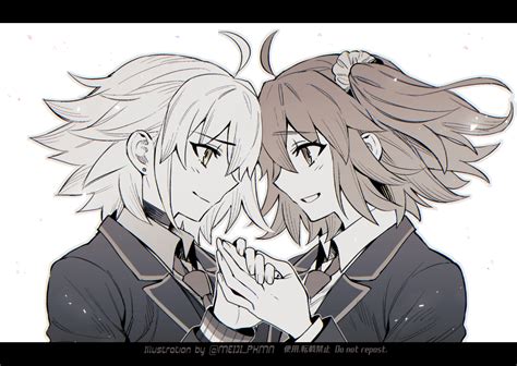 Fujimaru Ritsuka And Jeanne Darc Alter Fate And 1 More Drawn By