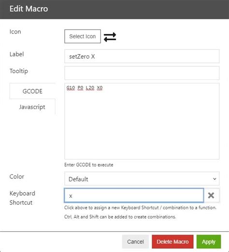 Set Work Zero Via Keyboard Shortcuts In Openbuilds Control Thayne Co